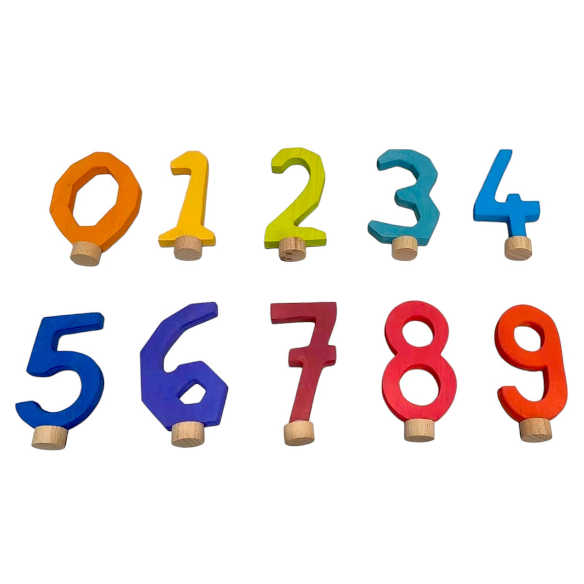 Handcrafted Open Ended Wooden Birthday Ring Numbers - Set of 0 to 9 Ra ...